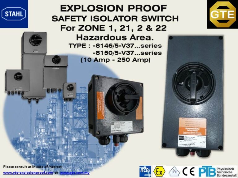 Explosion Proof GRP Isolator Starter Switch For ZONE 1, 21, 2 & 22 ...